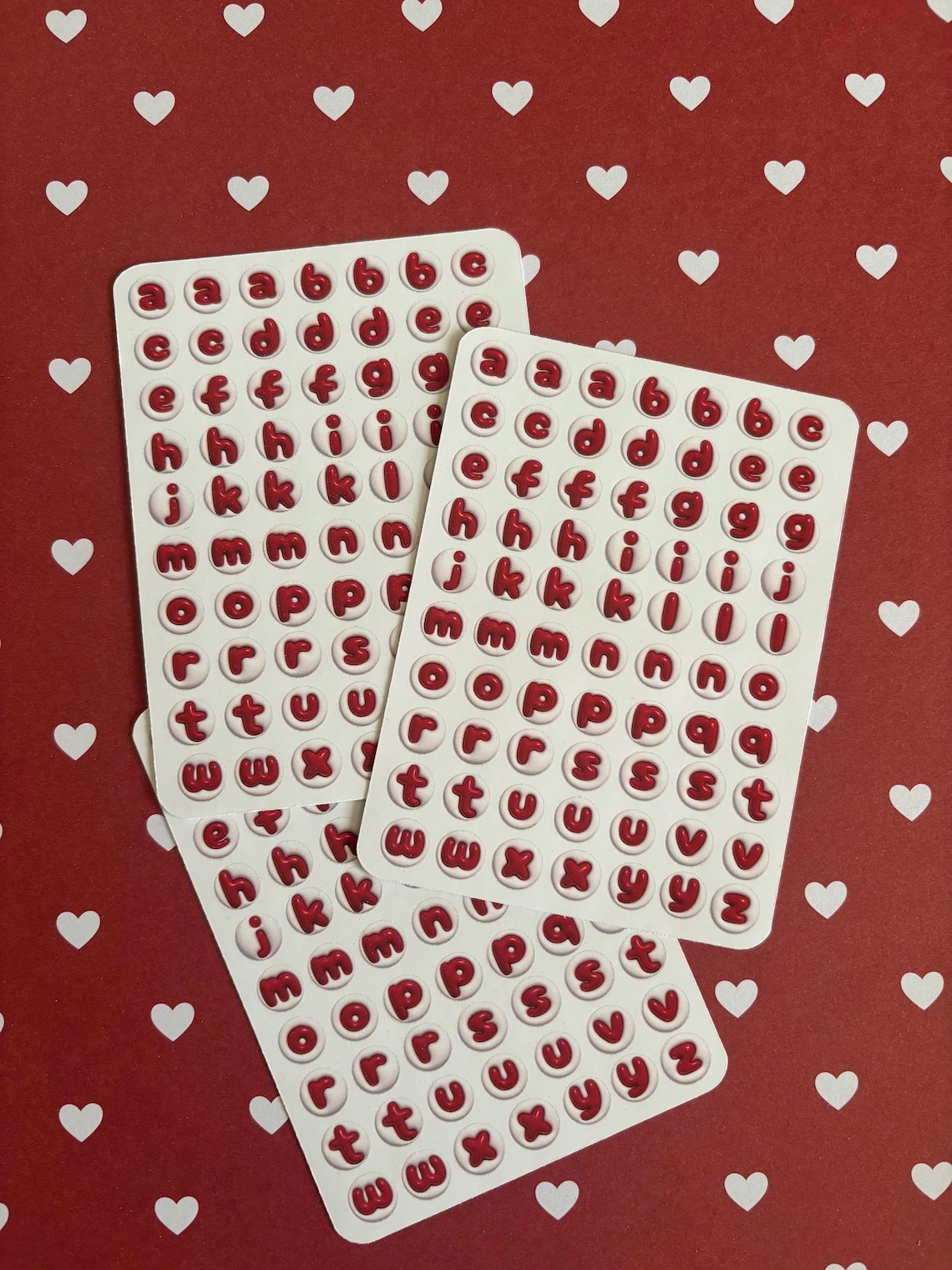 Red Bubble Alphabet Small Sticker Sheet | Bold Letter Stickers ...