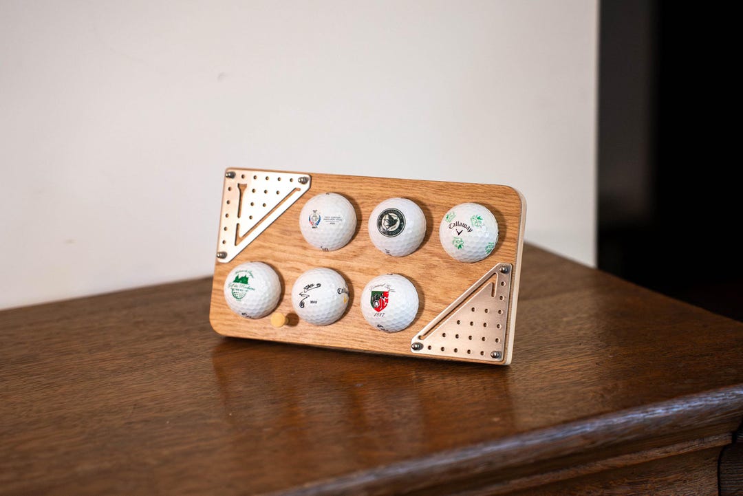 Wooden Golf Ball Display | Personalized Collection of 6 or 16 Balls ...