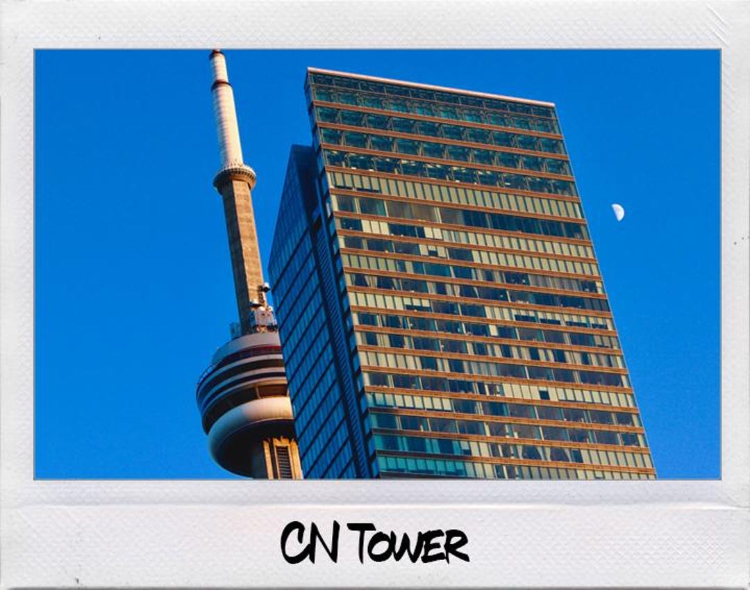 CN Tower Polaroid Sticker | Toronto Landmark Travel Vinyl Sticker ...