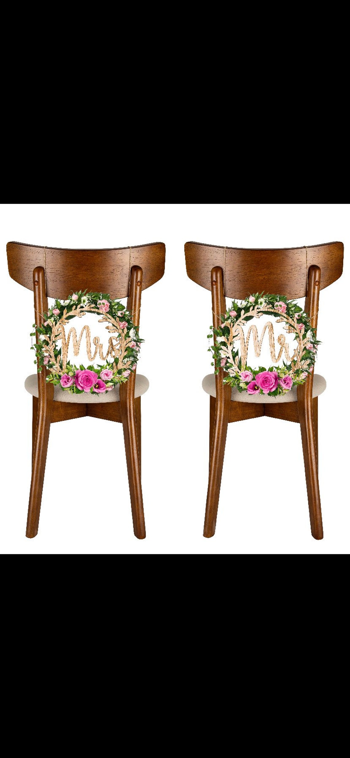 Bride and Groom Chair Signs Mr and Mrs Chair Signs for | Etsy