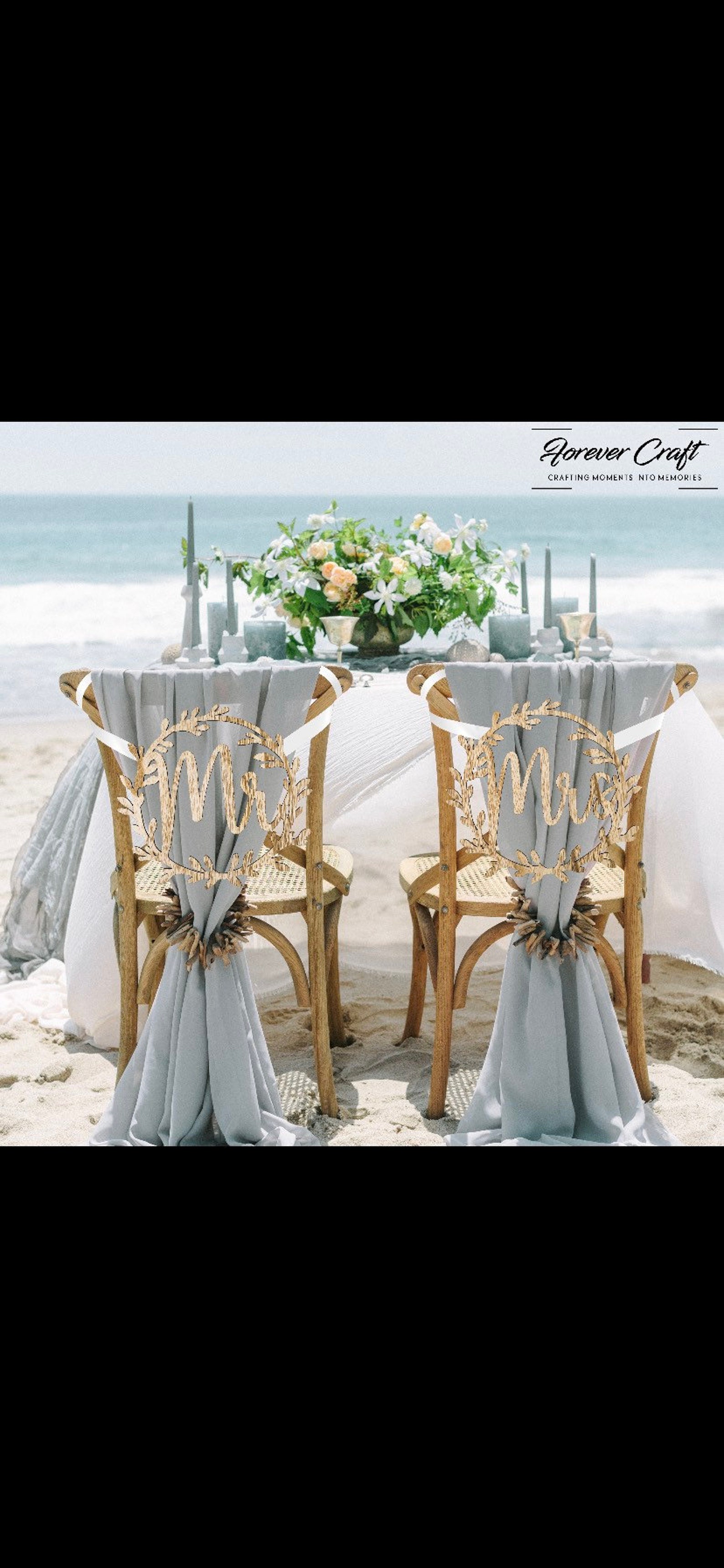 Bride and Groom Chair Signs Mr and Mrs Chair Signs for | Etsy