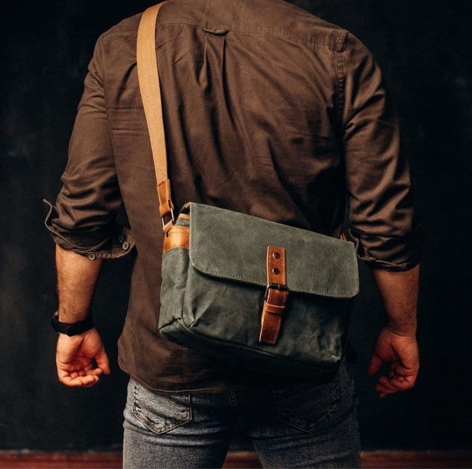 Camera Bag Waxed Canvas Sling Bag Personalized Camera Purse - Etsy