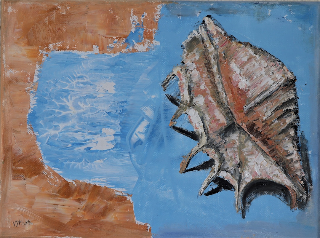 Abstract Shell Wall Art Wall Décor Original Oil Painting 9x12 In - Etsy