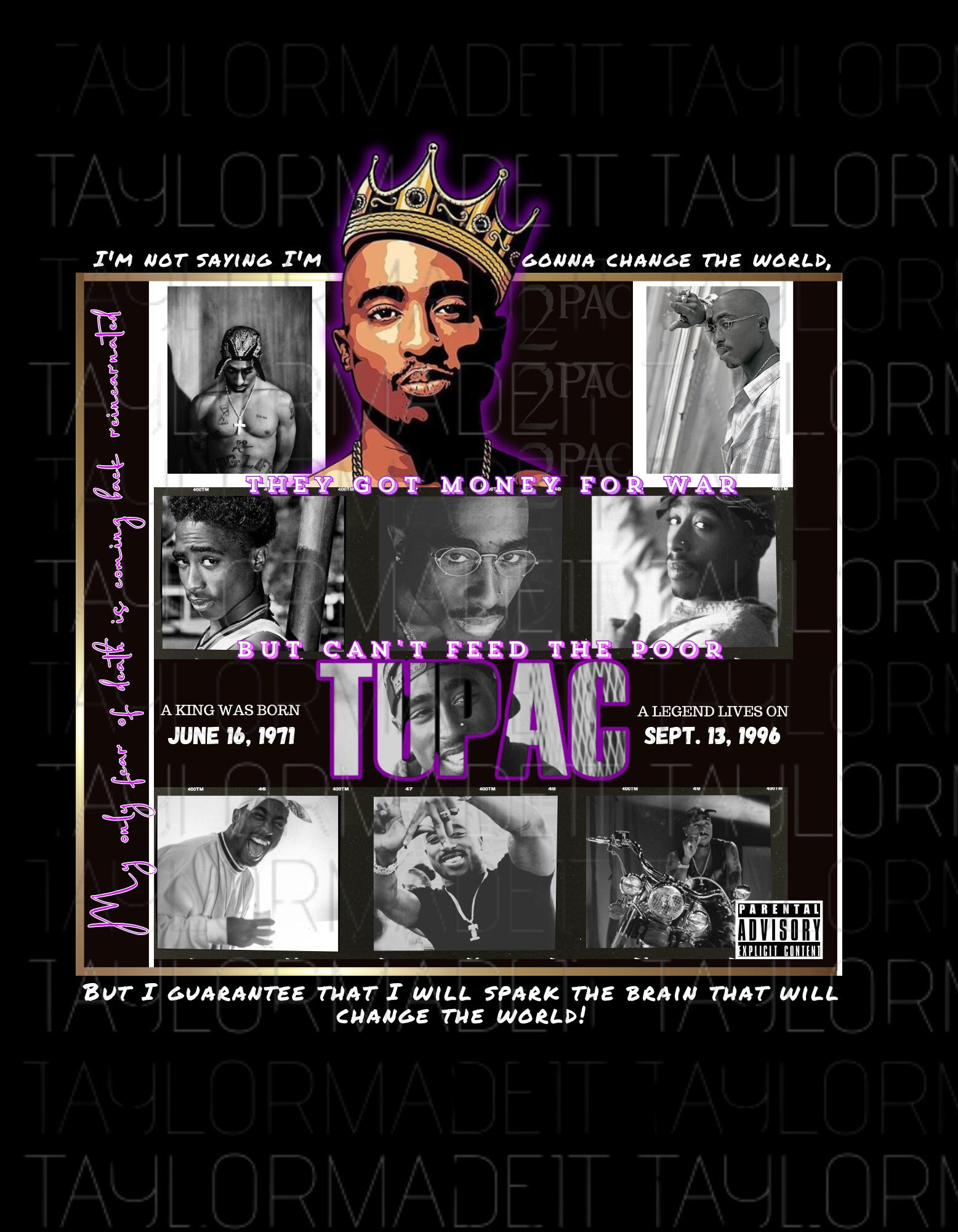 Tupac Shakur PNG Tupac Png Collage Tumbler Design Png Not Svg Pac Shirt ...