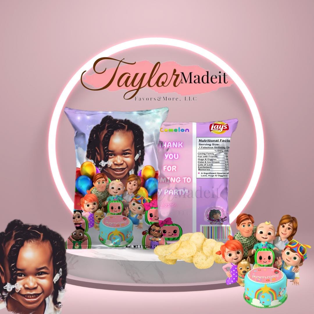 Cocomelon Chip Bag Treats Personalized Snack Bags Kids Party Favors - Etsy