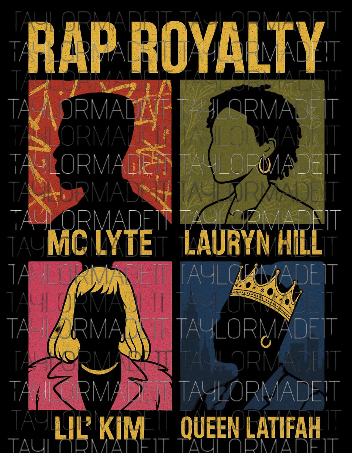 Rap Queens Collage Shirt Template | 90s Hip-hop Legends | Mclyte ...