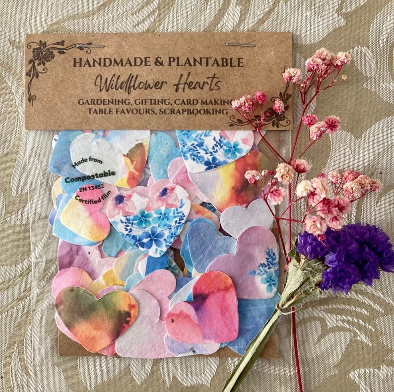 Plantable Wildflower Hearts. Seed Paper Shapes. Bulk for | Etsy UK