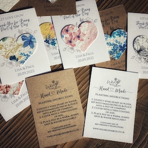 Plantable Eco Wedding Favours, Seed Heart Favours, Wildflower Table ...