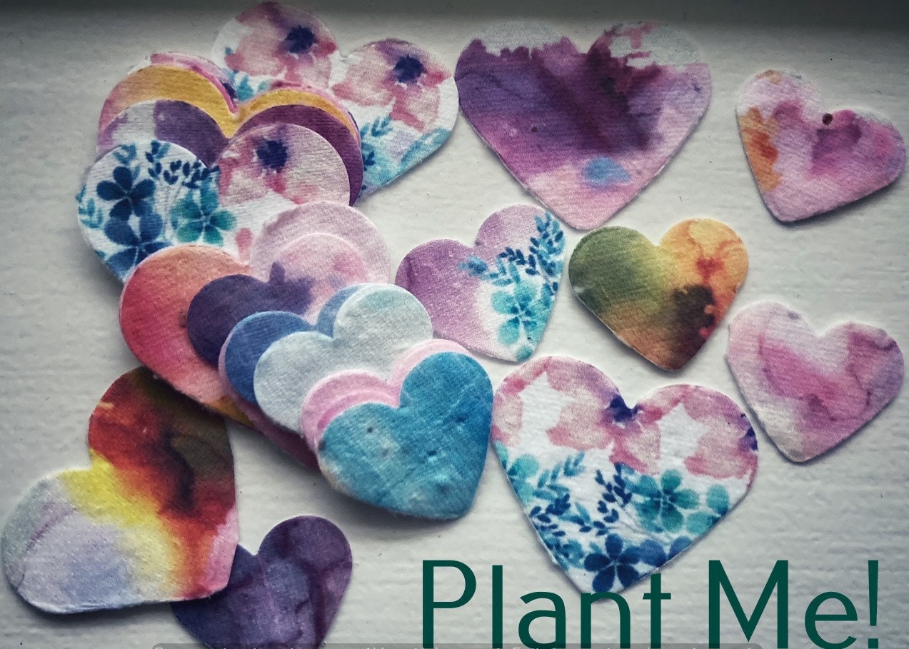 Plantable Wildflower Hearts. Seed Paper Shapes. Bulk for | Etsy UK