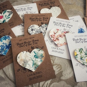 Plantable Seed Heart Favours, Eco Friendly Wedding Favours, Seed Paper ...