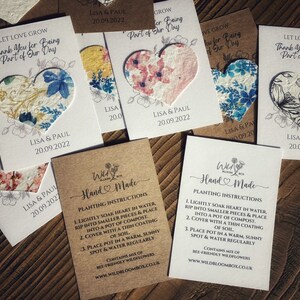 Plantable Seed Heart Favours, Eco Friendly Wedding Favours, Seed Paper ...