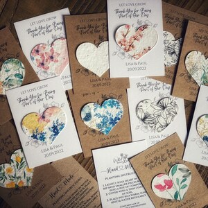Plantable Seed Heart Favours, Eco Friendly Wedding Favours, Seed Paper ...
