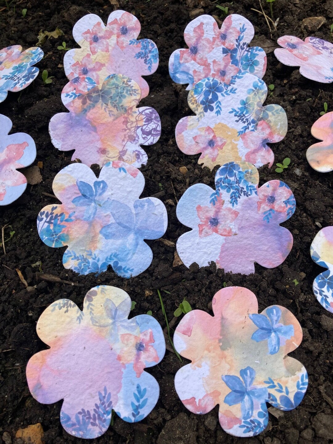 Seed Paper Flowers. Plantable Wildflower Shapes. Rainbow DIY Wedding ...