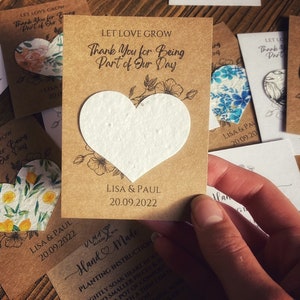 Plantable Seed Heart Favours, Eco Friendly Wedding Favours, Seed Paper ...