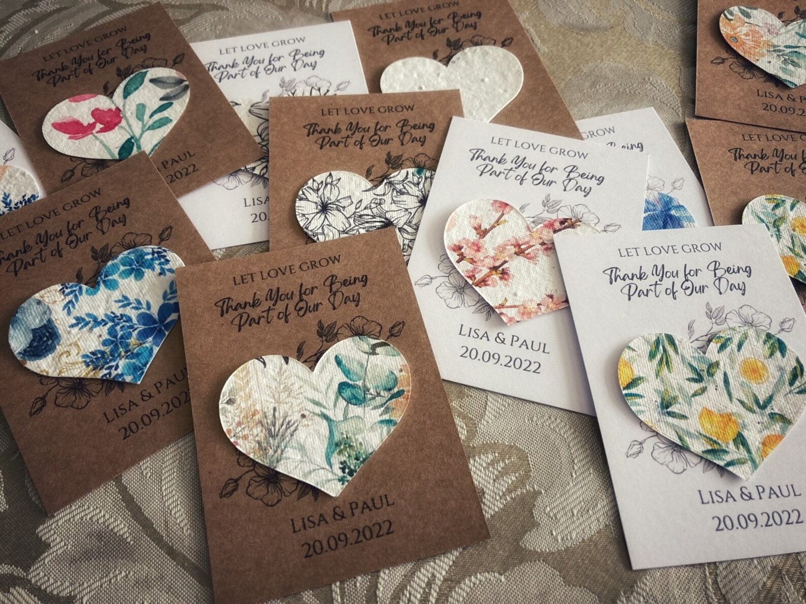 Plantable Eco Wedding Favours, Seed Heart Favours, Wildflower Table ...