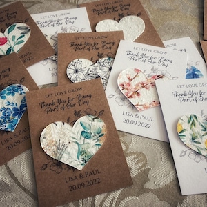 Plantable Eco Wedding Favours, Seed Heart Favours, Wildflower Table ...