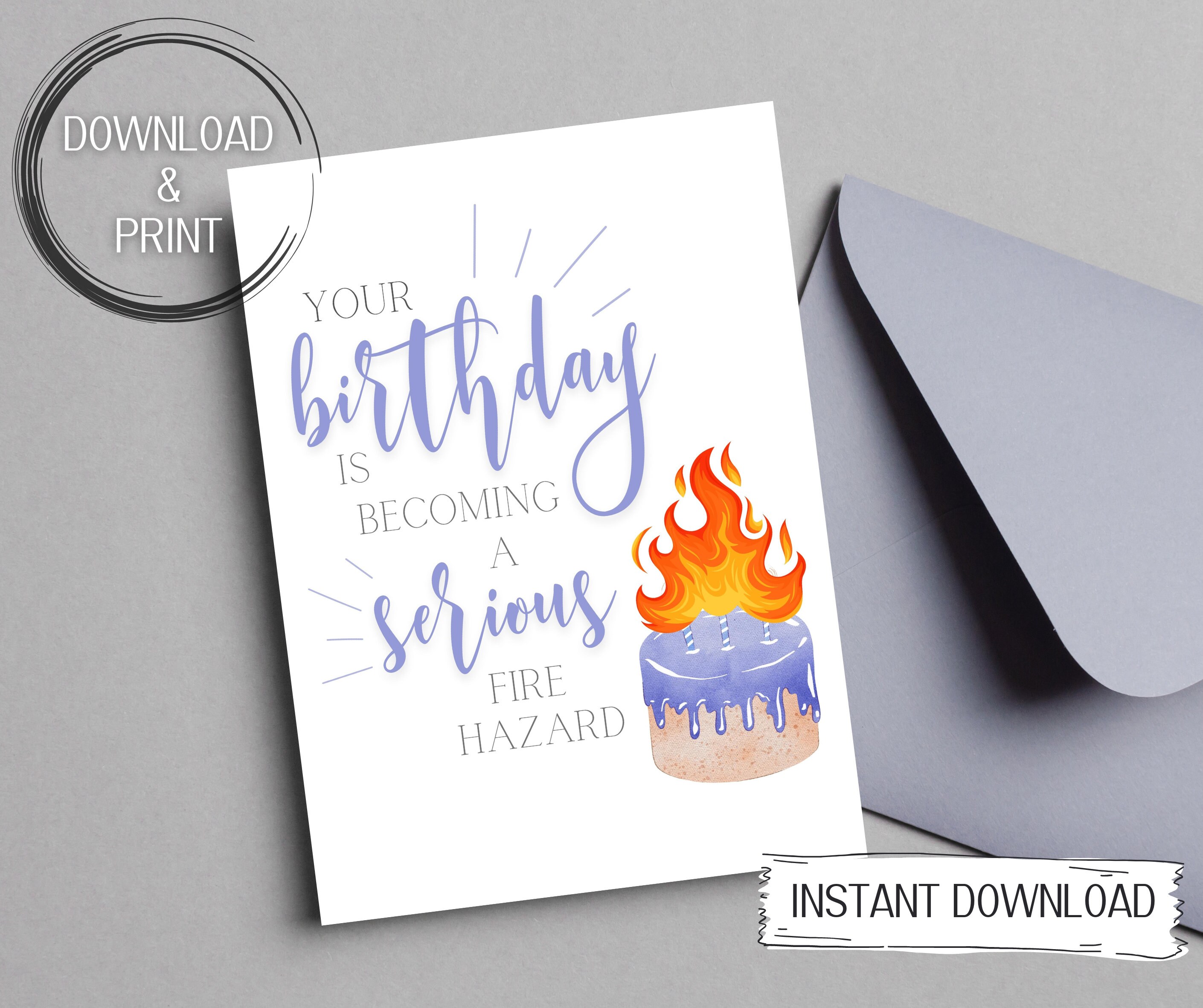 Printable Birthday Card, Funny Birthday Card, Instant Download - Your ...