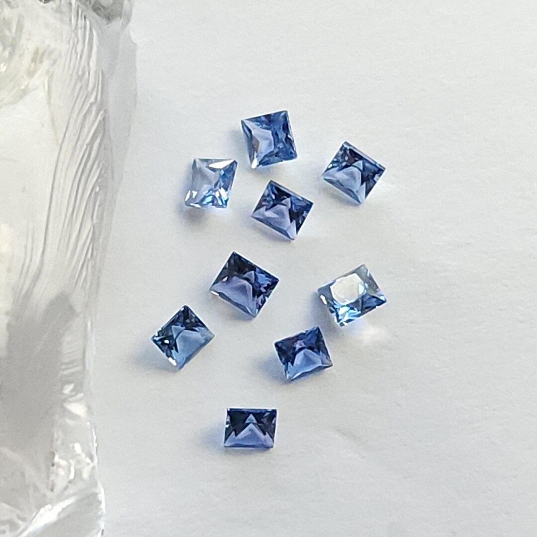 Montana Blue Yogo Sapphire/ 2.5mm/ Princess/ 0.08-0.10 Carats/ Melee ...