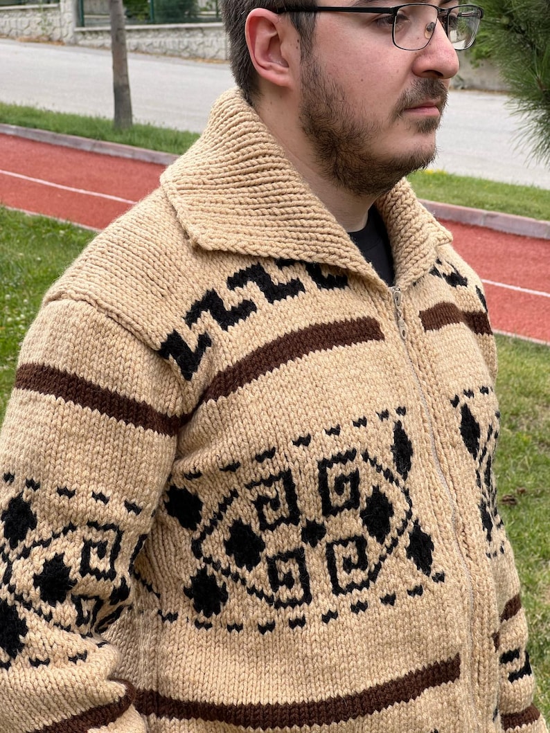 The Dude Sweater Big Lebowski Cardigan,vintage Sweater,western Cowichan ...