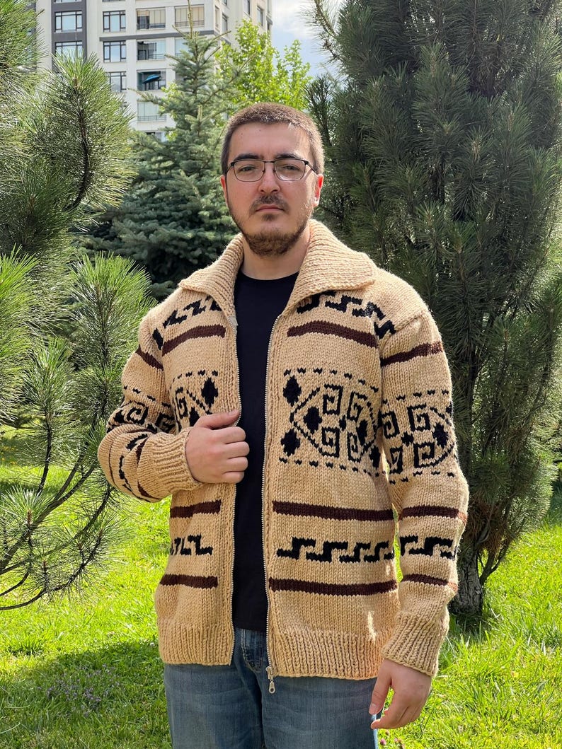 The Dude Sweater Big Lebowski Cardigan,vintage Sweater,western Cowichan ...