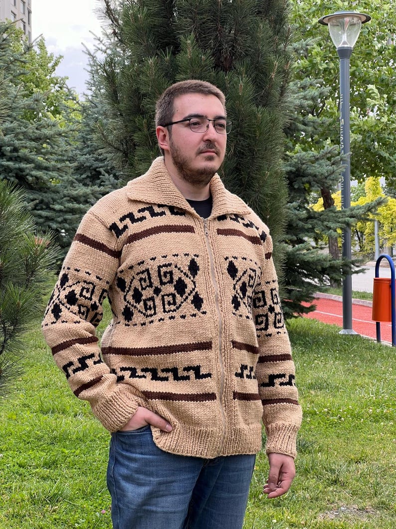 The Dude Sweater Big Lebowski Cardigan,vintage Sweater,western Cowichan ...