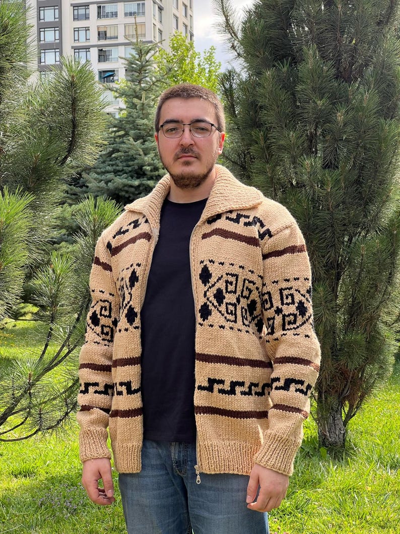The Dude Sweater Big Lebowski Cardigan,vintage Sweater,western Cowichan ...