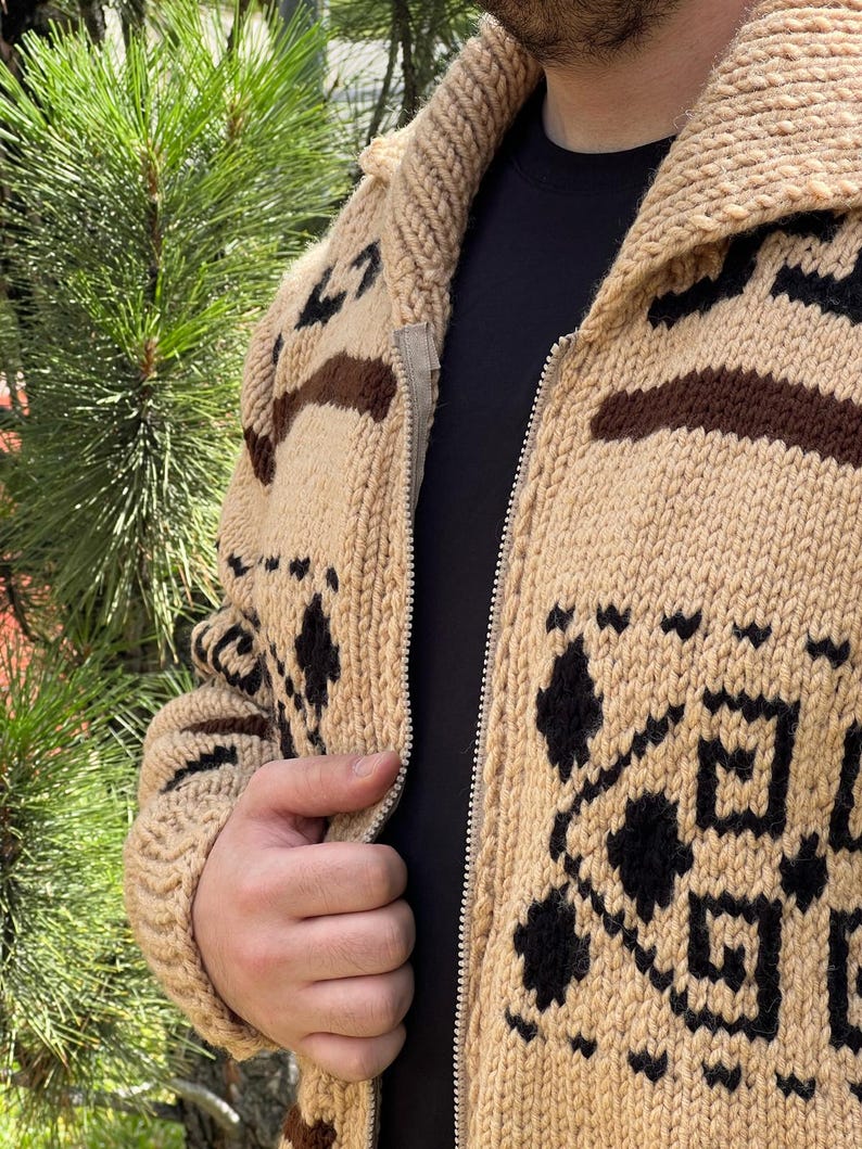 The Dude Sweater Big Lebowski Cardigan,vintage Sweater,western Cowichan ...