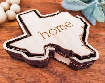 Austin Skyline Coaster Set Custom Texas Wooden Coasters - Etsy