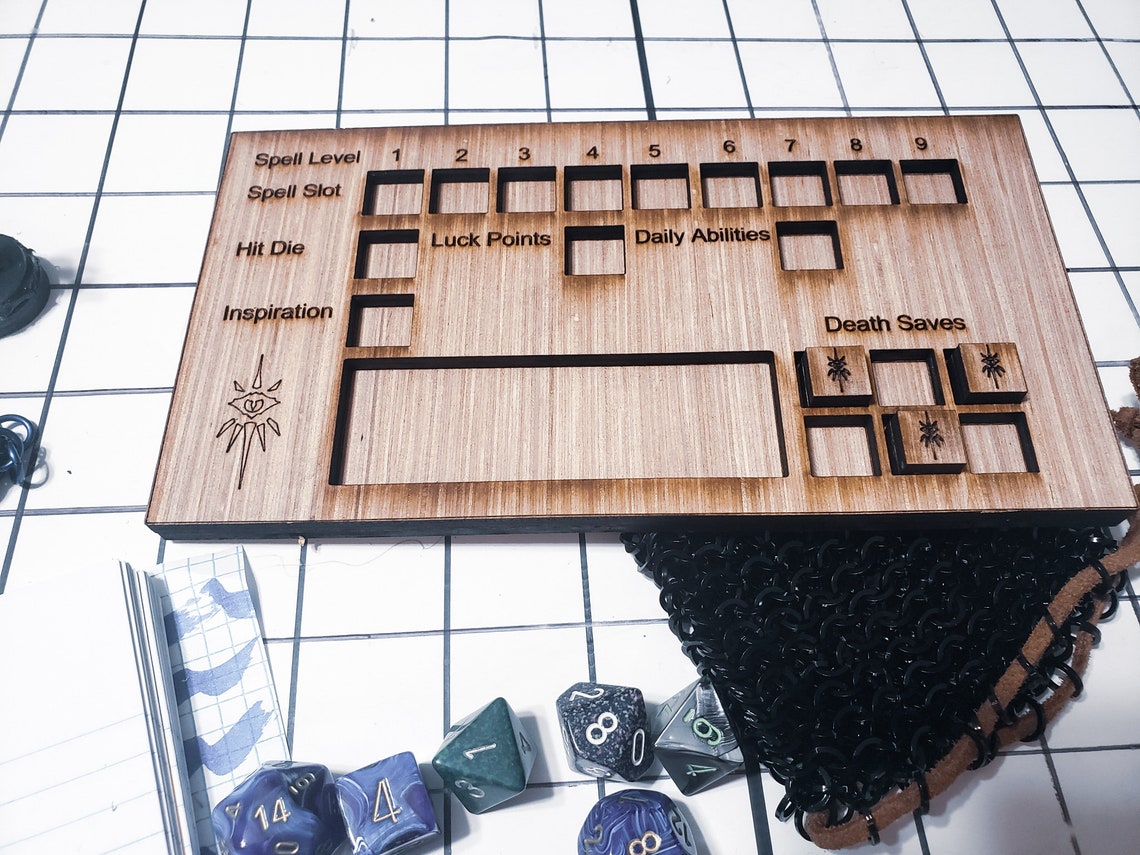 Table top or role playing spell and ability tracker. | Etsy