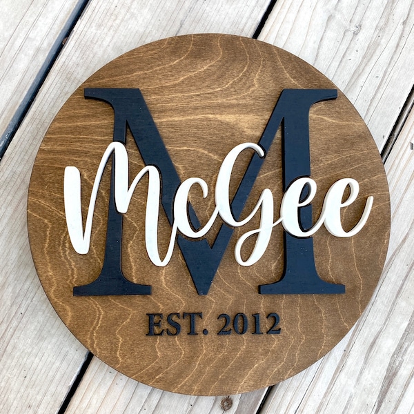 Circle Wood Family Sign - Etsy