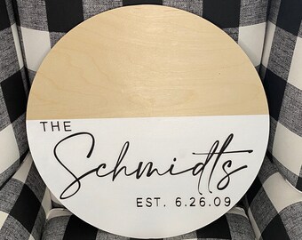 Custom Name and Title 3D Round Sign Wood Circle Wall Sign | Etsy