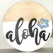 Aloha | Hawaiian Hello Welcome 3D Wooden Round Door Sign | Wall Hanging ...