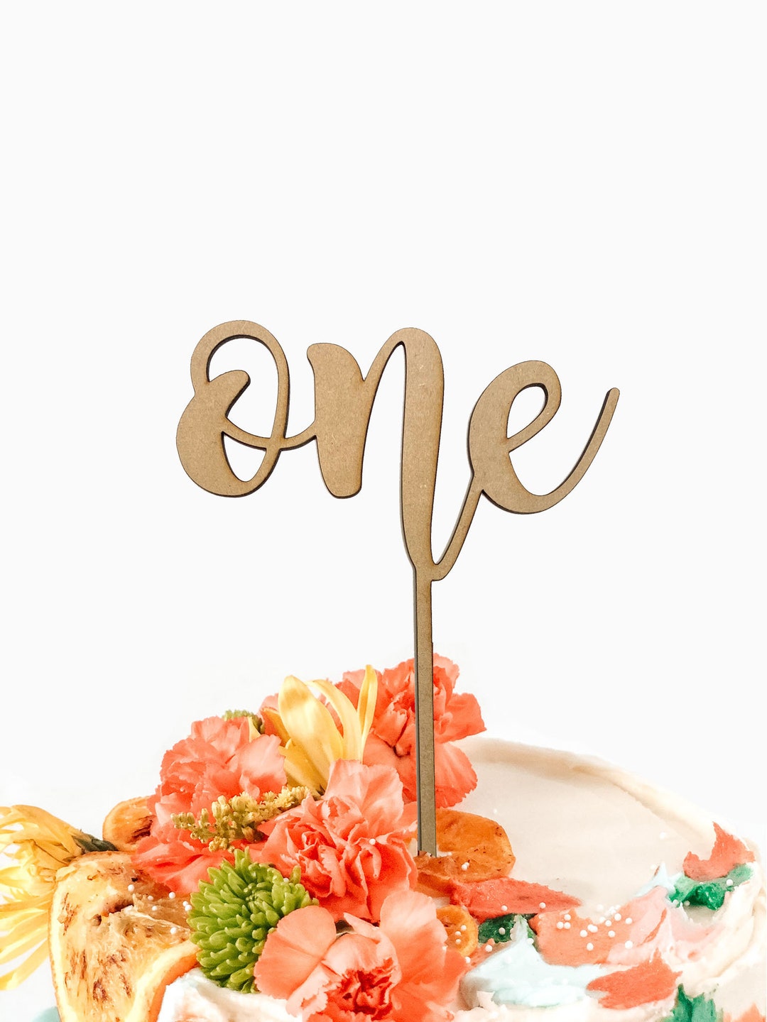 First Birthday Party Cake Topper | One Cake Topper | Wood Birthday Cake ...