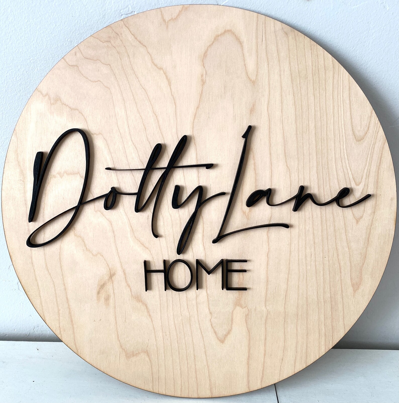 Custom Round Logo Sign Wood 3D Laser Cut Small Business, B2B, Stained ...