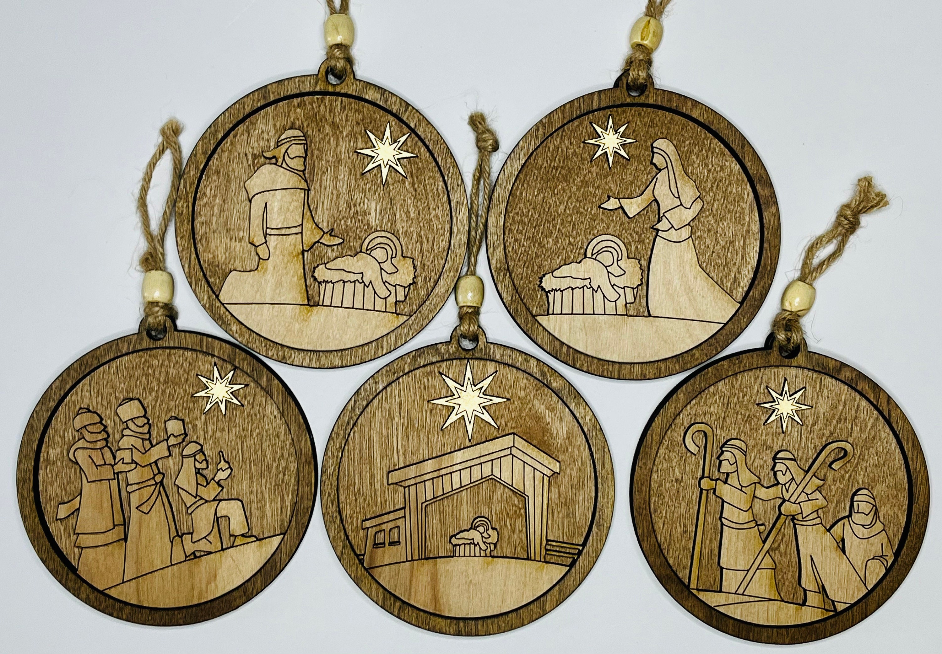 Layered Nativity Ornament Set Simple Stained Elegant - Etsy