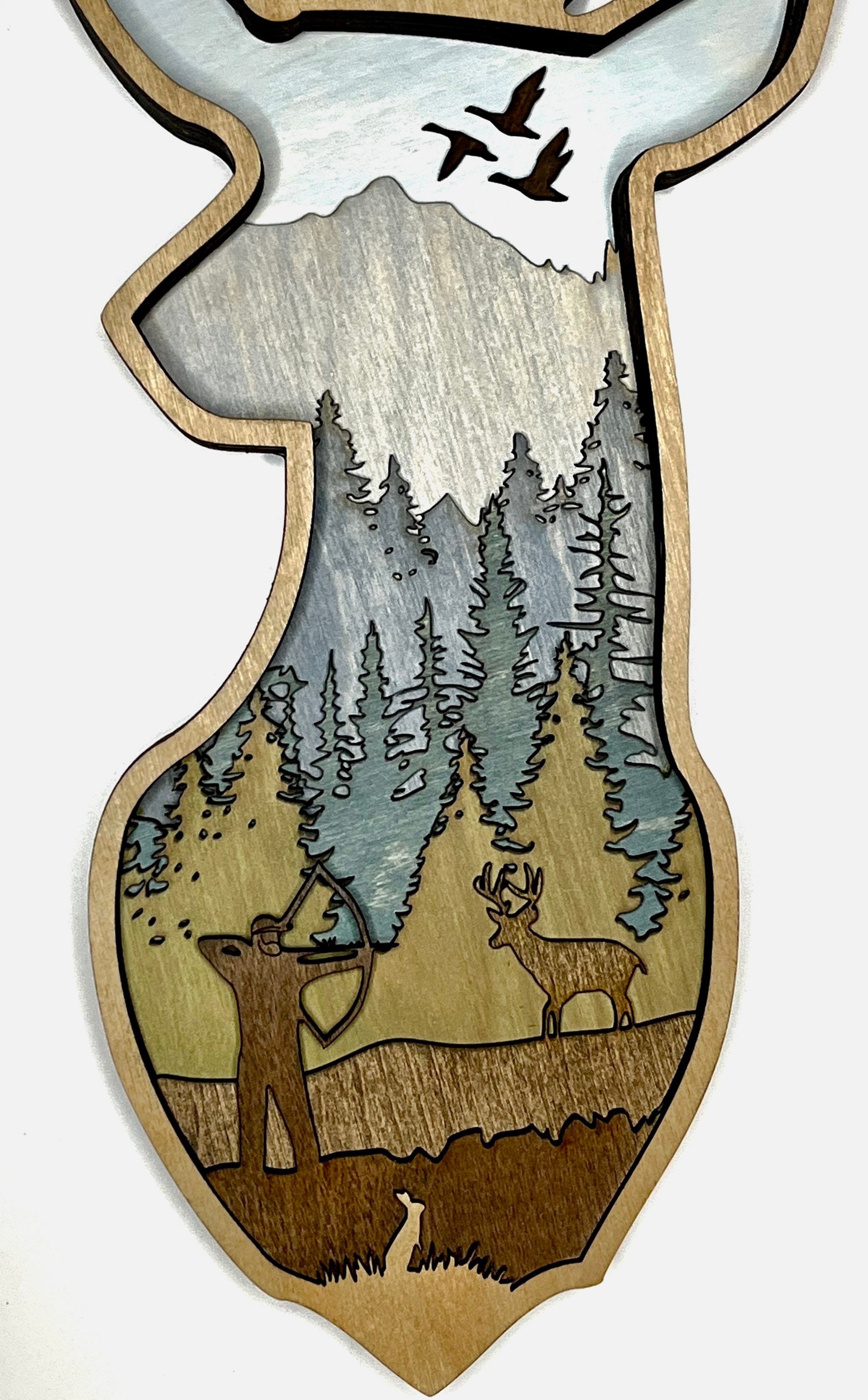 Deer Hunting Wooden Sign 3D Layered Hunting Scene Father's - Etsy