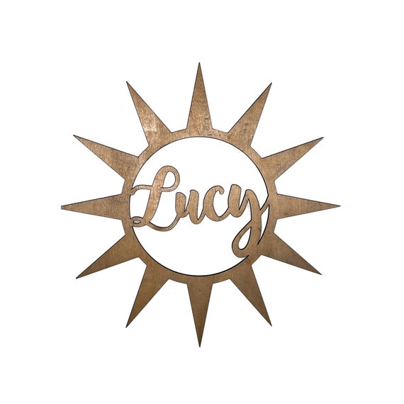 Wooden Sun Name Sign Nursery Kid's Room - Etsy