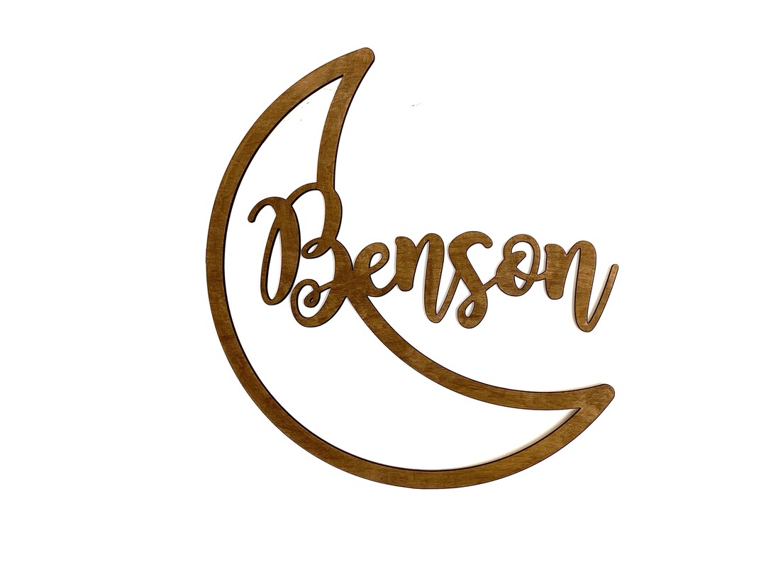 Wooden Moon Name Sign Nursery Kid's Room - Etsy