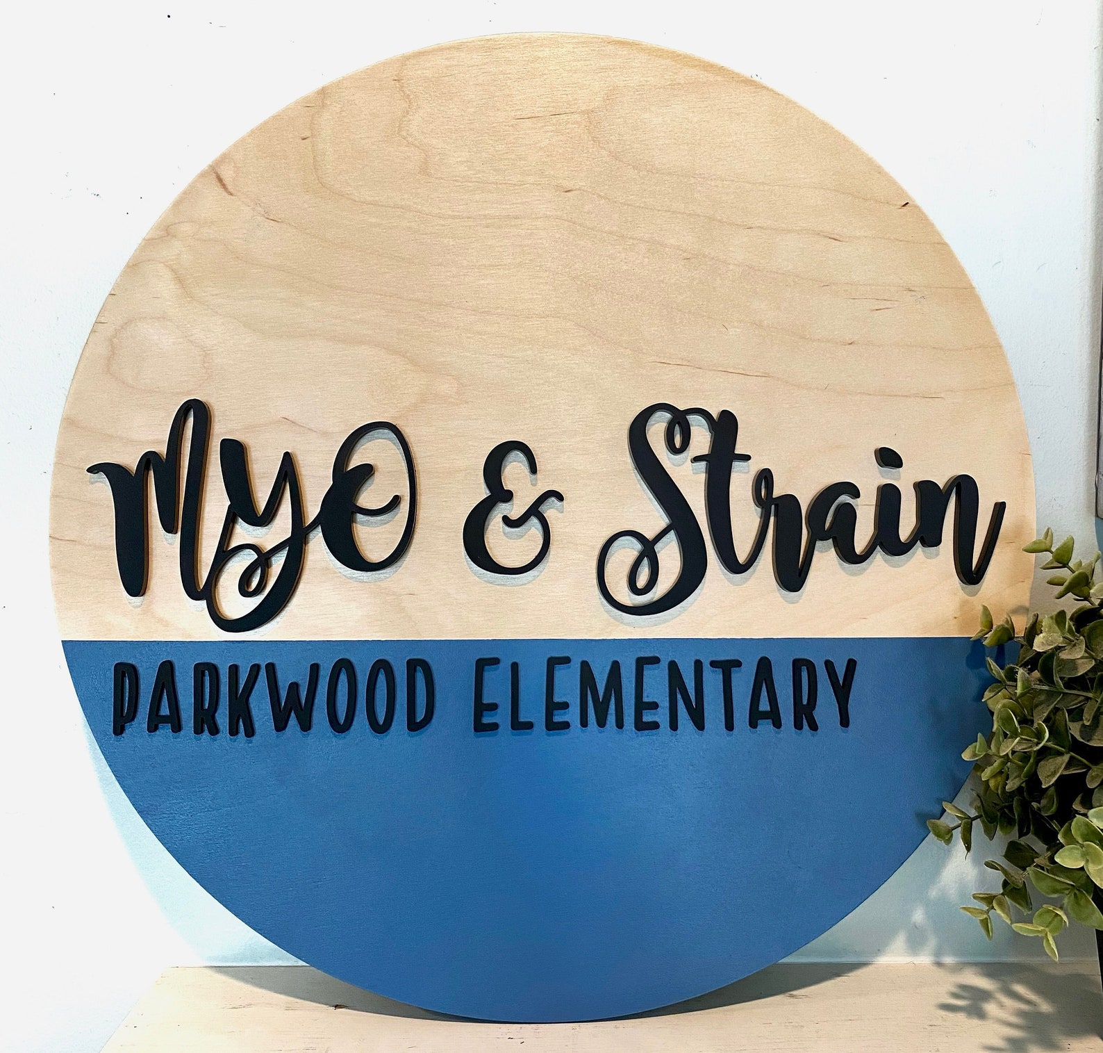 Custom Name and Title 3D Round Sign Wood Circle Wall Sign - Etsy