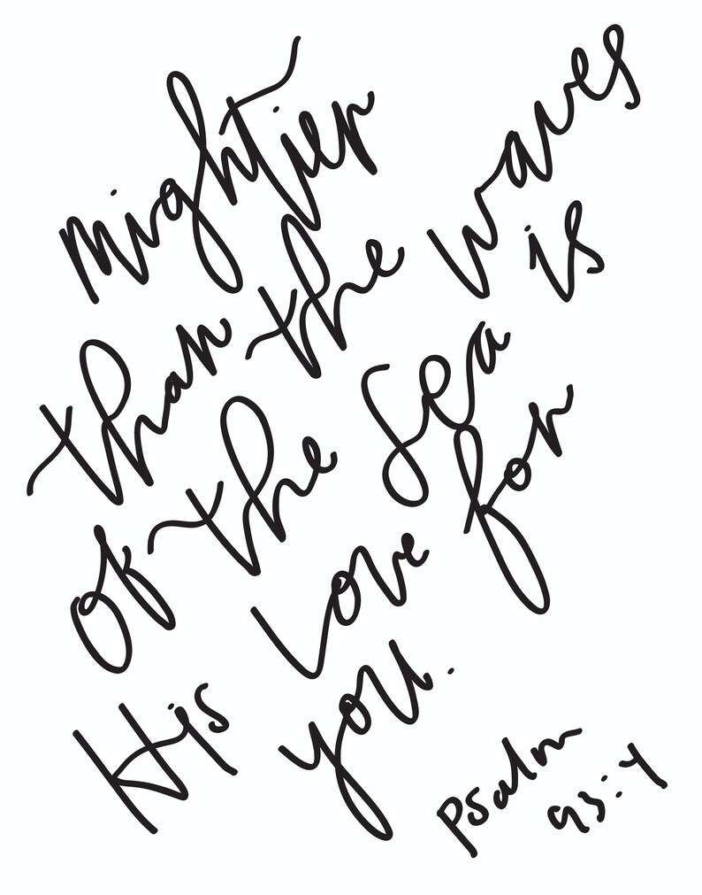 Bible Verse Art Print, Printable Art, Handwritten Art Print, Jesus ...