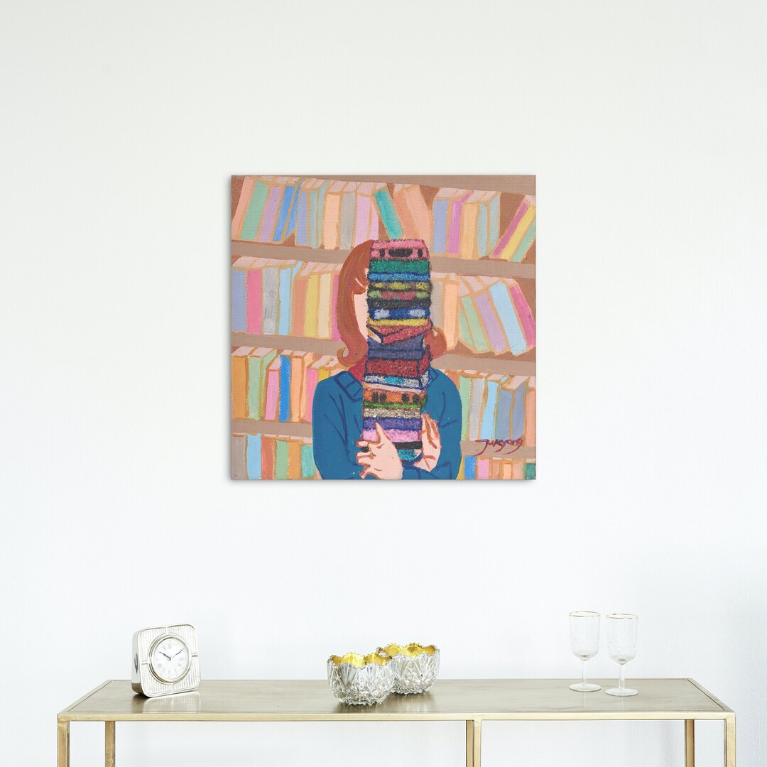 Girl's Bookstore | Friendly Bookstore | Bookshelf Poster | Library Wall ...