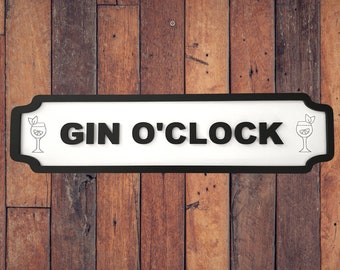 Gin O'clock Sign - Etsy UK