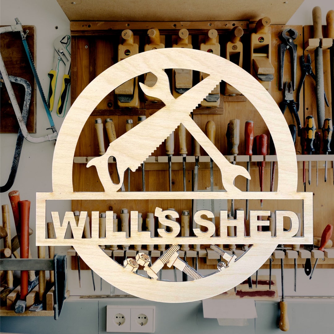 PERSONALISED WORKSHOP SIGN, Dads Shed Signs, Engraved Shed Signs ...