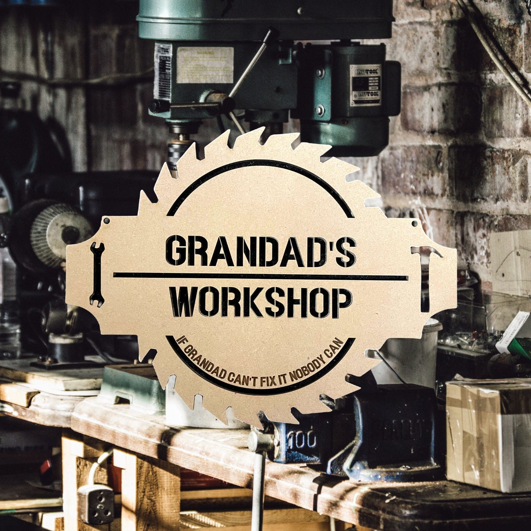 Custom Workshop Sign Engraved Grandad's Workshop Sign MDF Signs Dad's ...