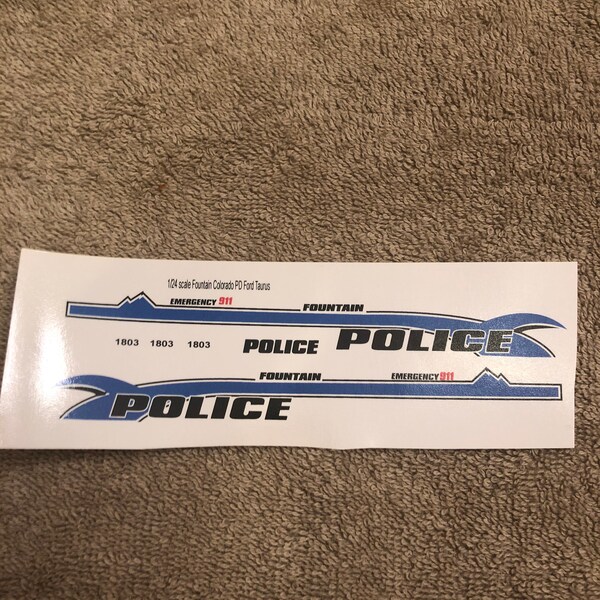 Water Slide Decals Police - Etsy