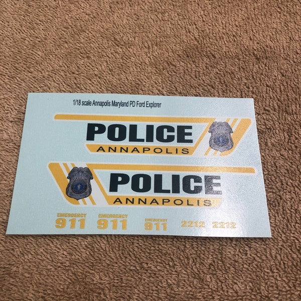 Water Slide Decals Police - Etsy