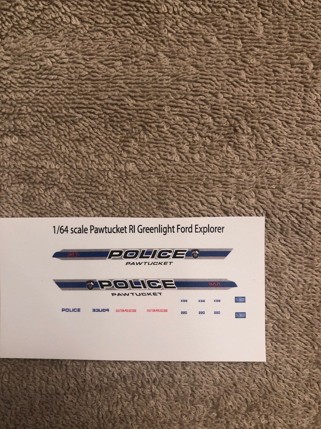 1/64 Scale Pawtucket Rhode Island Police Waterslide Decal to - Etsy