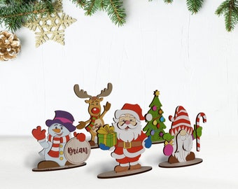 Laser Cut Christmas Tree Santa Reindeer Table Decoration Svg File ...
