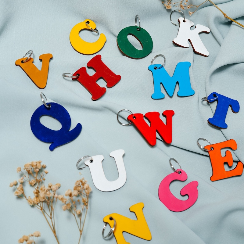 Alphabet Keychain - Etsy