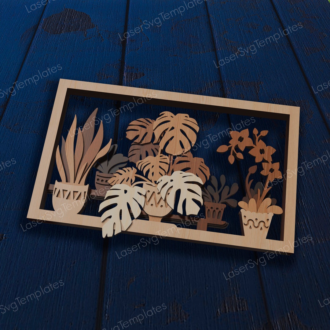 Multilayer Flowers Wall Art Panel Laser Cut Svg File Glowforge 3D Multi ...